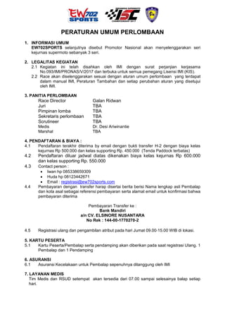 Indonesian Supermoto Championship | PDF