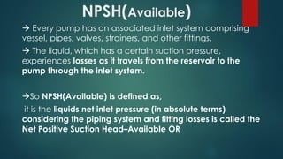 Pump Cavitation & Net Positive Suction Head | PDF
