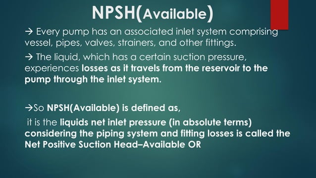 Pump Cavitation & Net Positive Suction Head | PDF