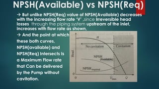 Pump Cavitation & Net Positive Suction Head | PPT