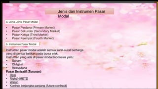 Pupm ppt pasar modal di indonesia | PPTX