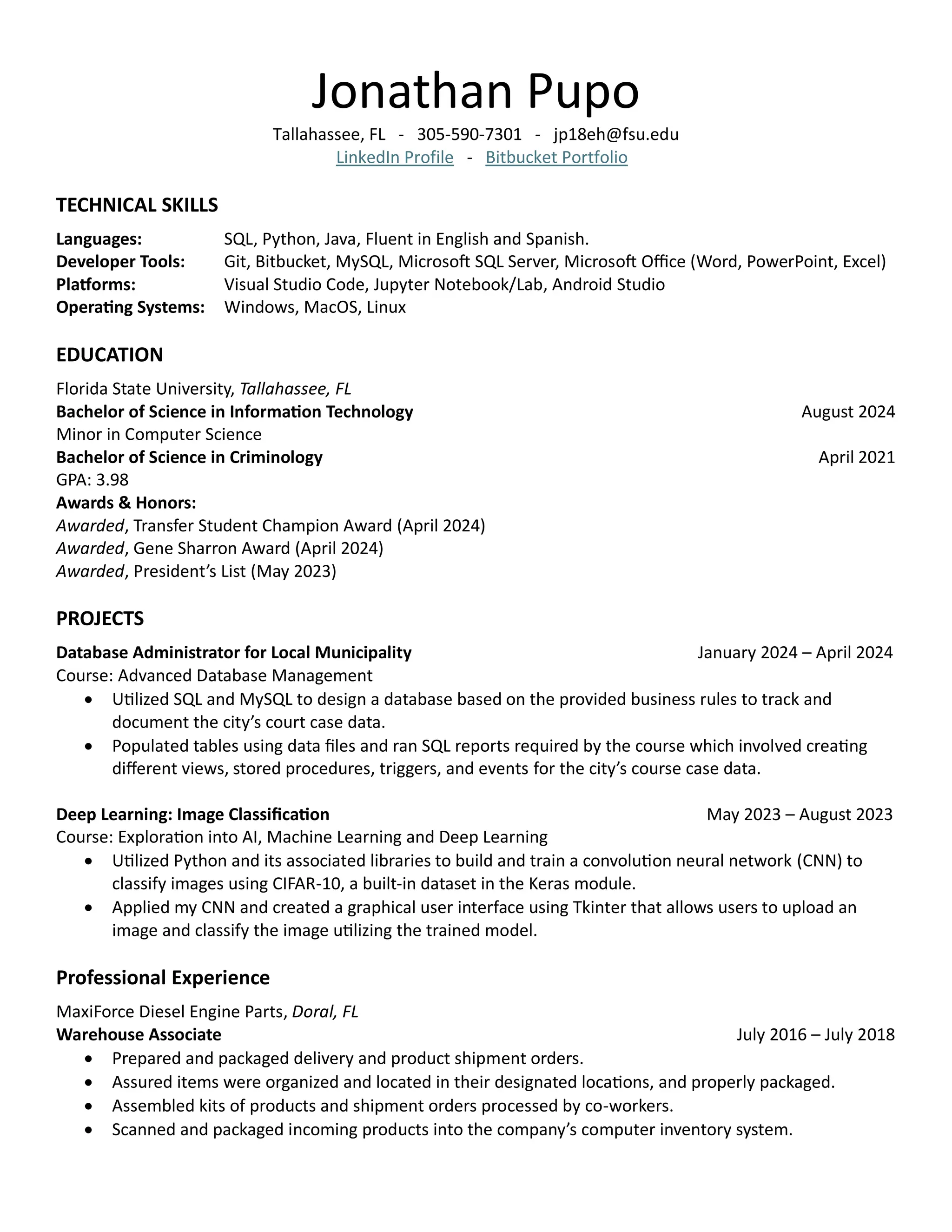Pupo_Jonathan_Updated_Resume_For_IT_Professions | PDF