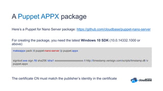 Puppet + Windows Nano Server | PPT