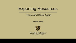 Puppet Camp Charlotte 2015: Exporting Resources: There and Back Again | PPT