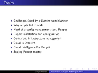 Introduction to Puppet and Usage In Cloud | PDF