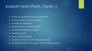 Using Puppet for Deploying Hyper-V OpenStack Compute Nodes - PuppetConf 2013 | PDF