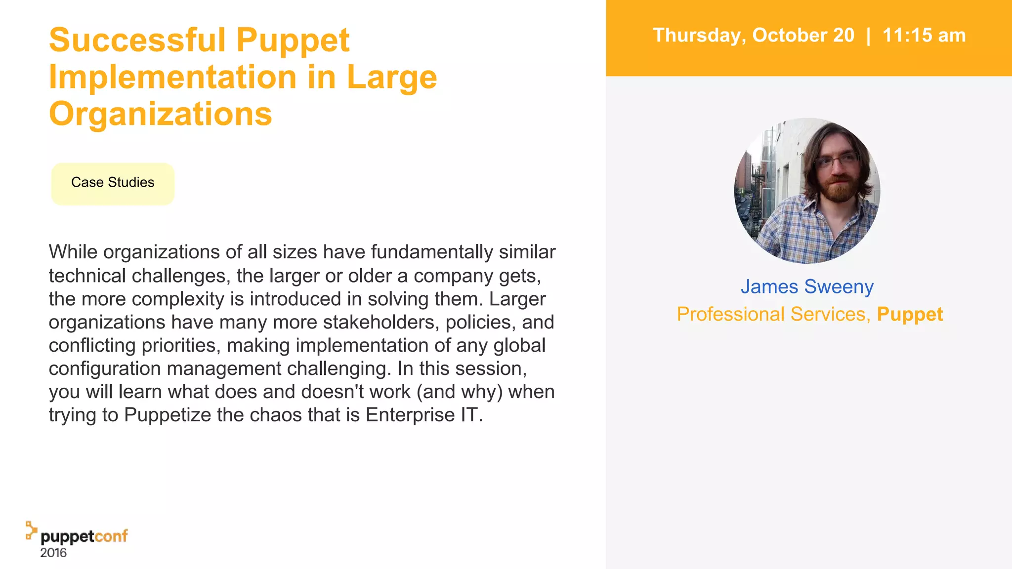 PuppetConf track overview: Case Studies | PDF | Cloud Computing | Internet