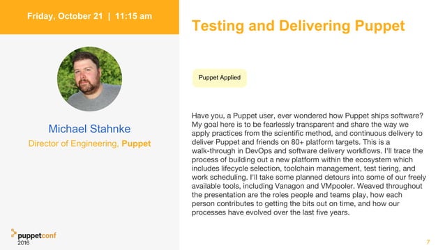 PuppetConf track overview: Puppet Applied | PDF