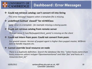 Puppet Dashboard at HEP, Cambridge | PPT