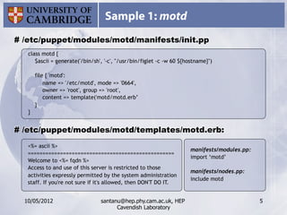 Puppet Dashboard at HEP, Cambridge | PPT