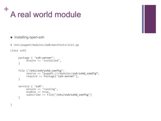 A Brief Introduction to Writing and Understanding Puppet Modules | PPT