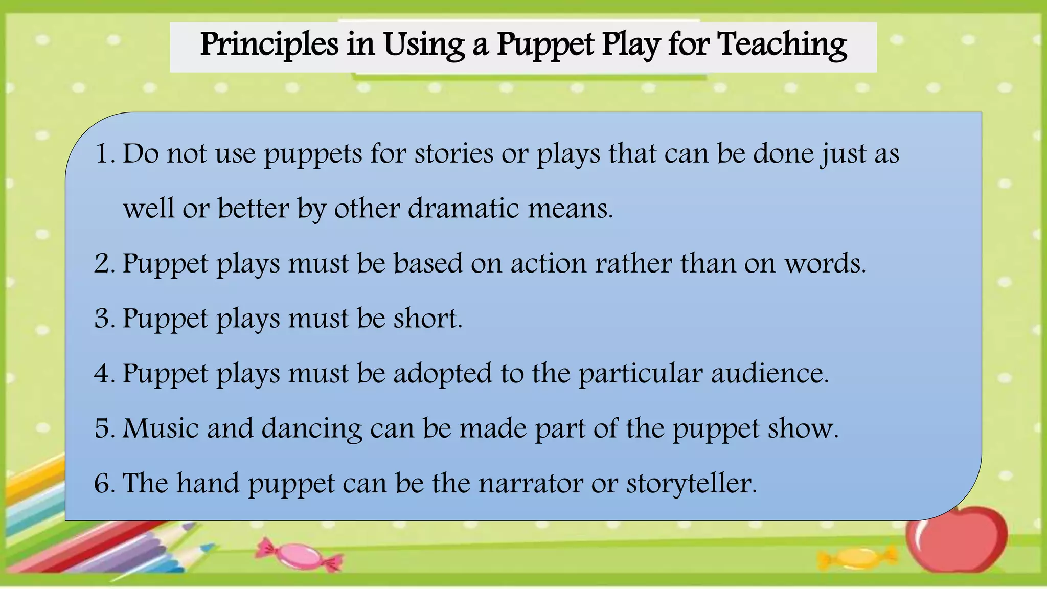 Puppets and marionettes | PPTX | Musicals | Genres