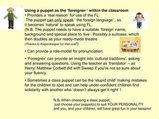 Puppets And Props Motivation In Mfl | PPT | Early Childhood Education ...