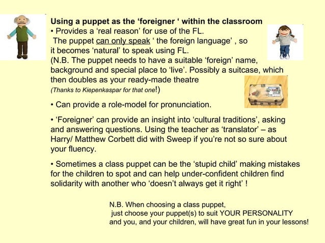 Puppets And Props Motivation In Mfl | PPT