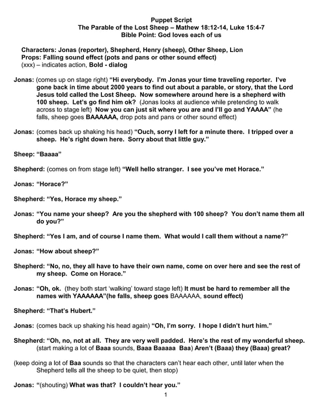 Puppet script the parble scrip[ | PDF | Christianity | Religion ...