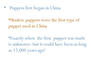 Puppets - Mrs. Miller's Class | PPT