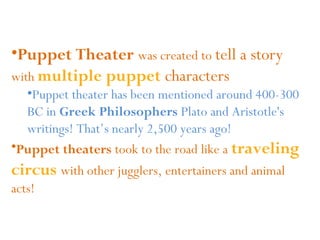 Puppets - Mrs. Miller's Class | PPT