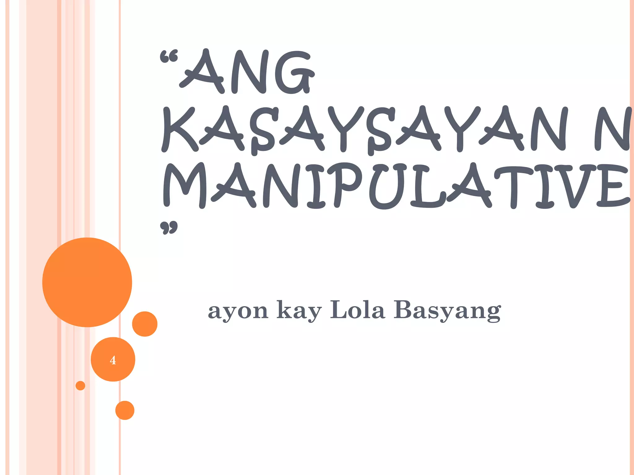 History of manipulatives (Puppet Show) | PPT