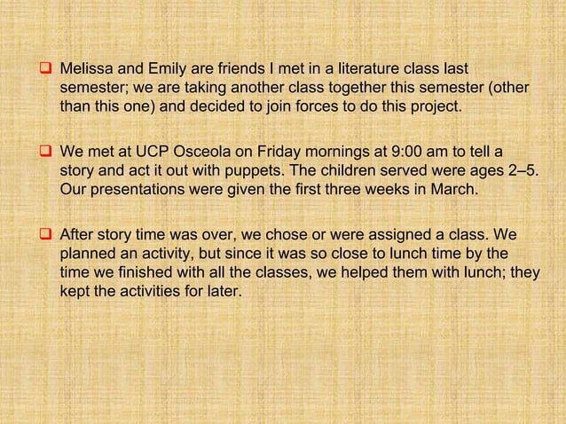 Puppet Show at UCP | PPT | Free Download