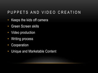 Supporting Student Learning with Puppets RSCON 13 | PPTX