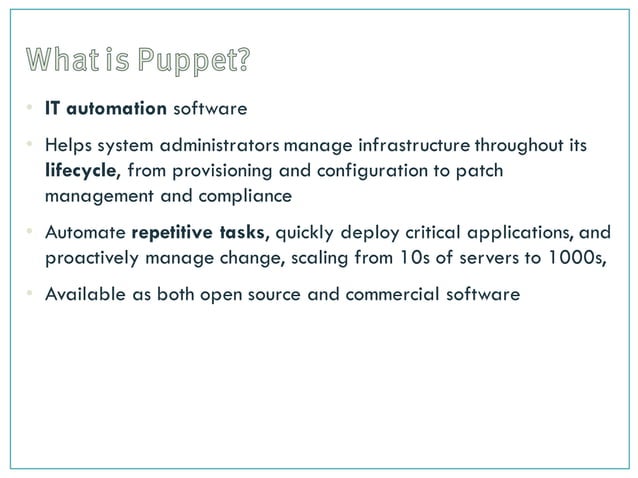 Puppet - The IT automation software | PDF