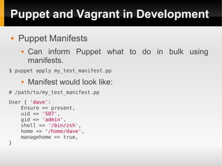 Puppet and Vagrant in development | PPT