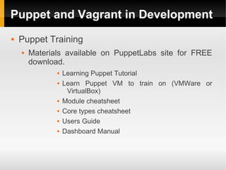Puppet and Vagrant in development | PPT