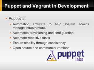 Puppet and Vagrant in development | PPT