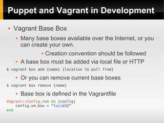 Puppet and Vagrant in development | PPT