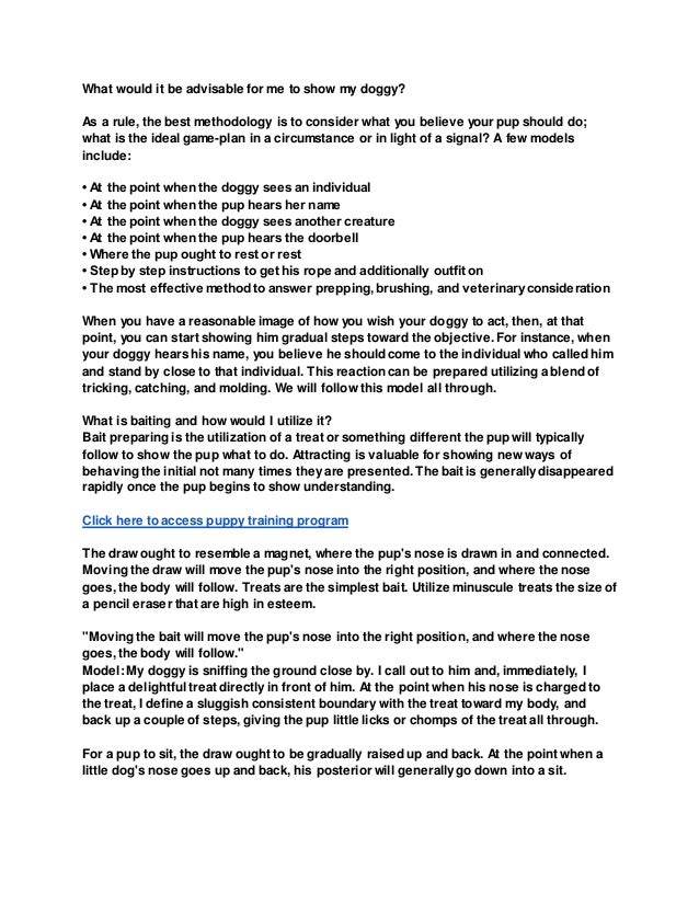 Puppy Training Secrets. | PDF