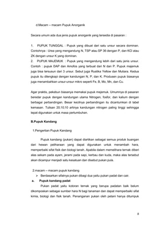 Pupuk kandang | DOCX