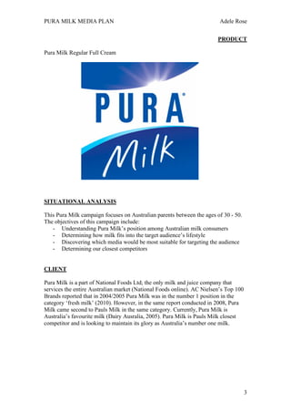 PURA Milk - Media/Creative/Strategic Brief | PDF