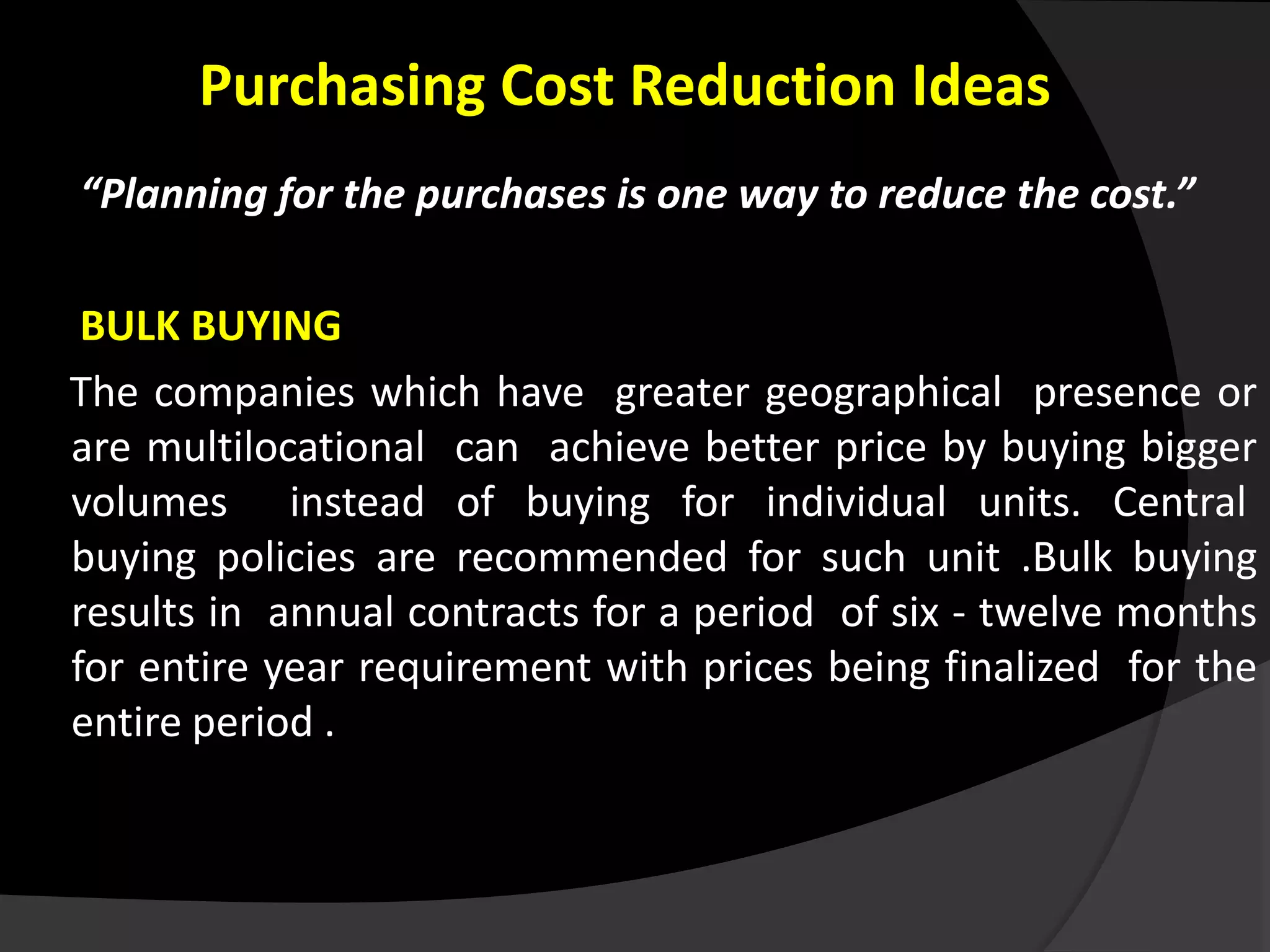 Purchase cost reduction | PPTX