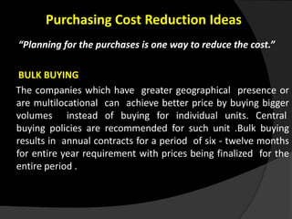 Purchase cost reduction | PPTX