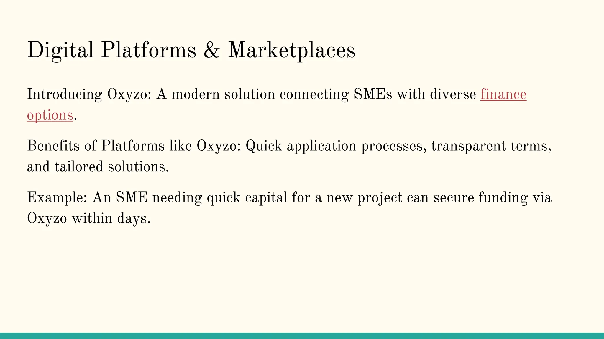 Oxyzo: Revolutionizing SME Finance with Digital Platforms | PPTX