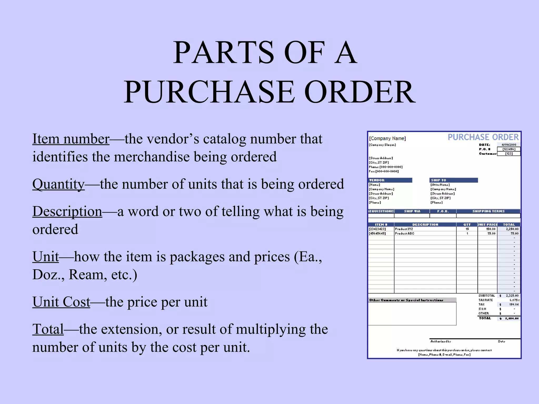 Purchase order & invoices | PPT