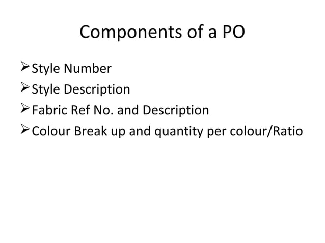 Purchase Order (PO) Content | PPT