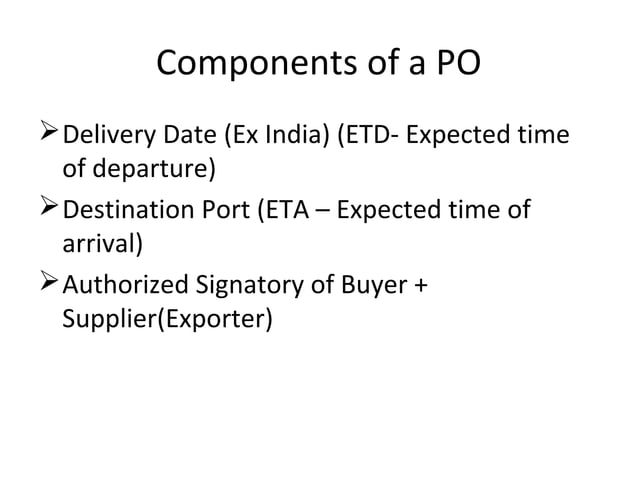 Purchase Order (PO) Content | PPT