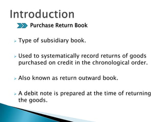 Purchase return book | PPTX