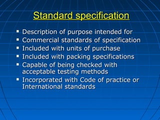 Purchase specifications | PPT