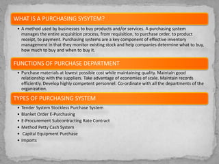 Purchase system and audit on purchases | PPTX