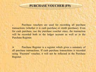PURCHASE VOUCHER (F9) in Tally - R.D.Sivakumar | PPT
