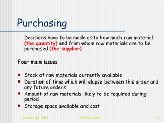 Purchasing And Stock | PPT