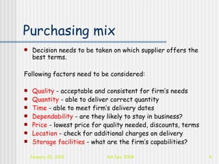 Purchasing And Stock | PPT