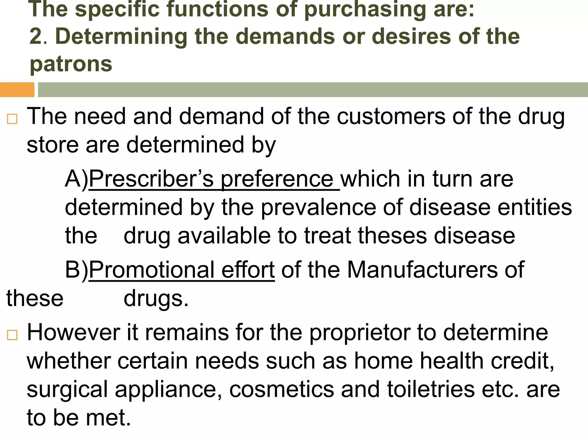 Purchasing and inventory control in drug store | PPTX