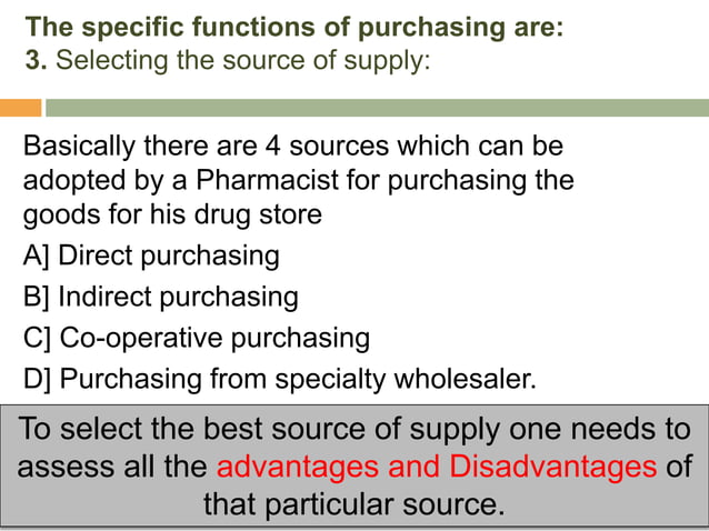 Purchasing and inventory control in drug store | PPTX | Pharmaceutical ...