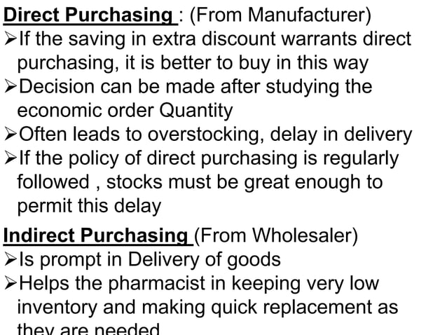 Purchasing and inventory control in drug store | PPTX | Pharmaceutical ...