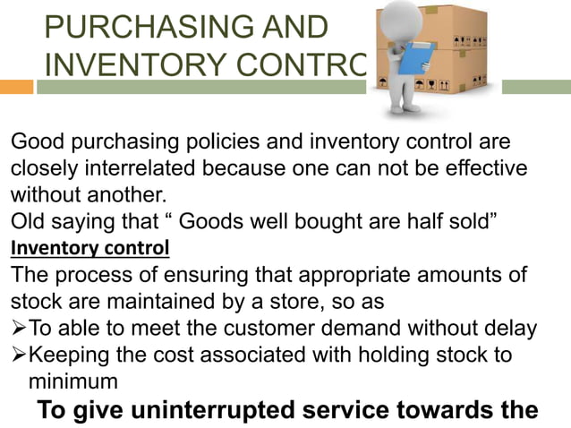 Purchasing and inventory control in drug store | PPTX | Pharmaceutical ...