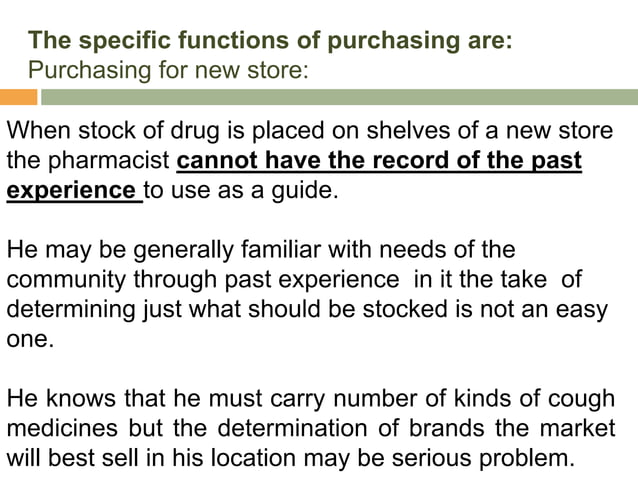 Purchasing and inventory control in drug store | PPTX | Pharmaceutical ...