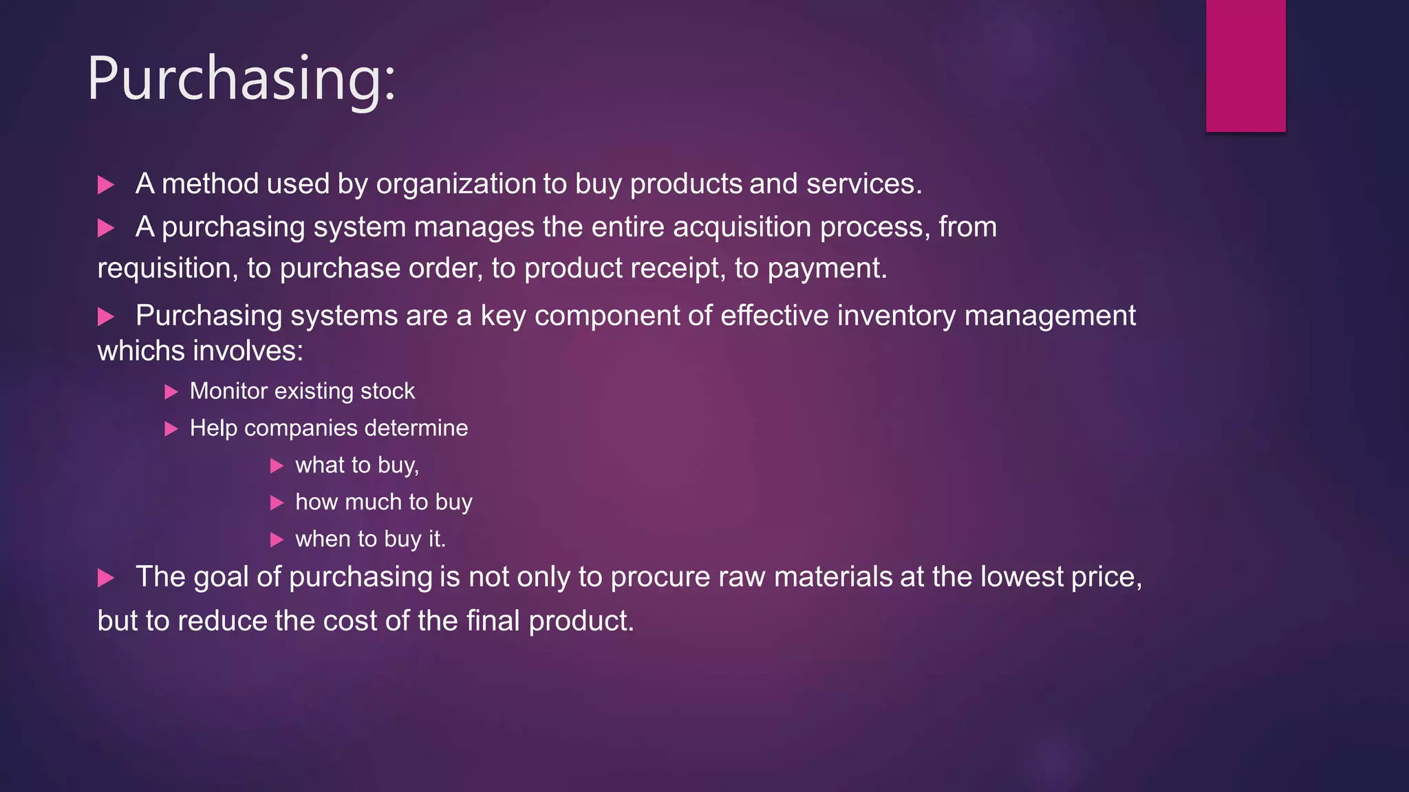 Purchasing and procurement in Material management | PPTX